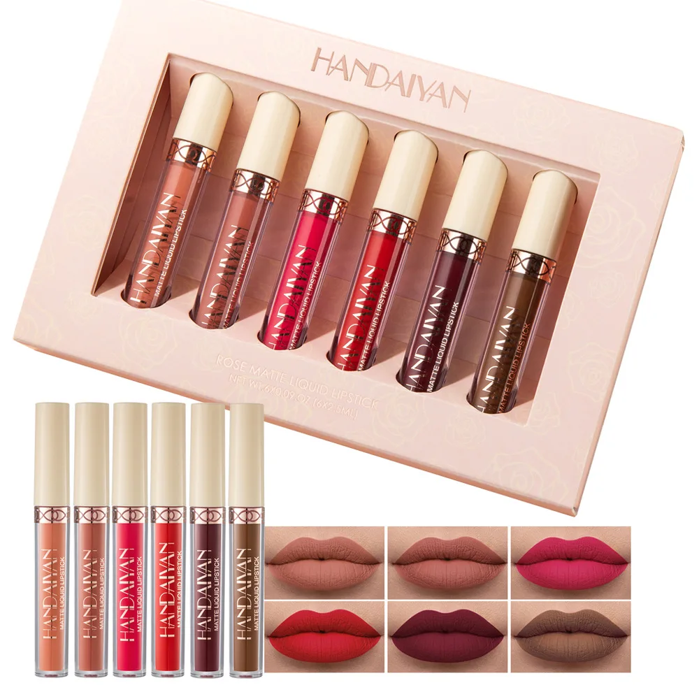 HANDAIYAN-6-Pieces-Set-Matte-Lipstick-Beauty-Lip-Gloss-Free-Shipping ...