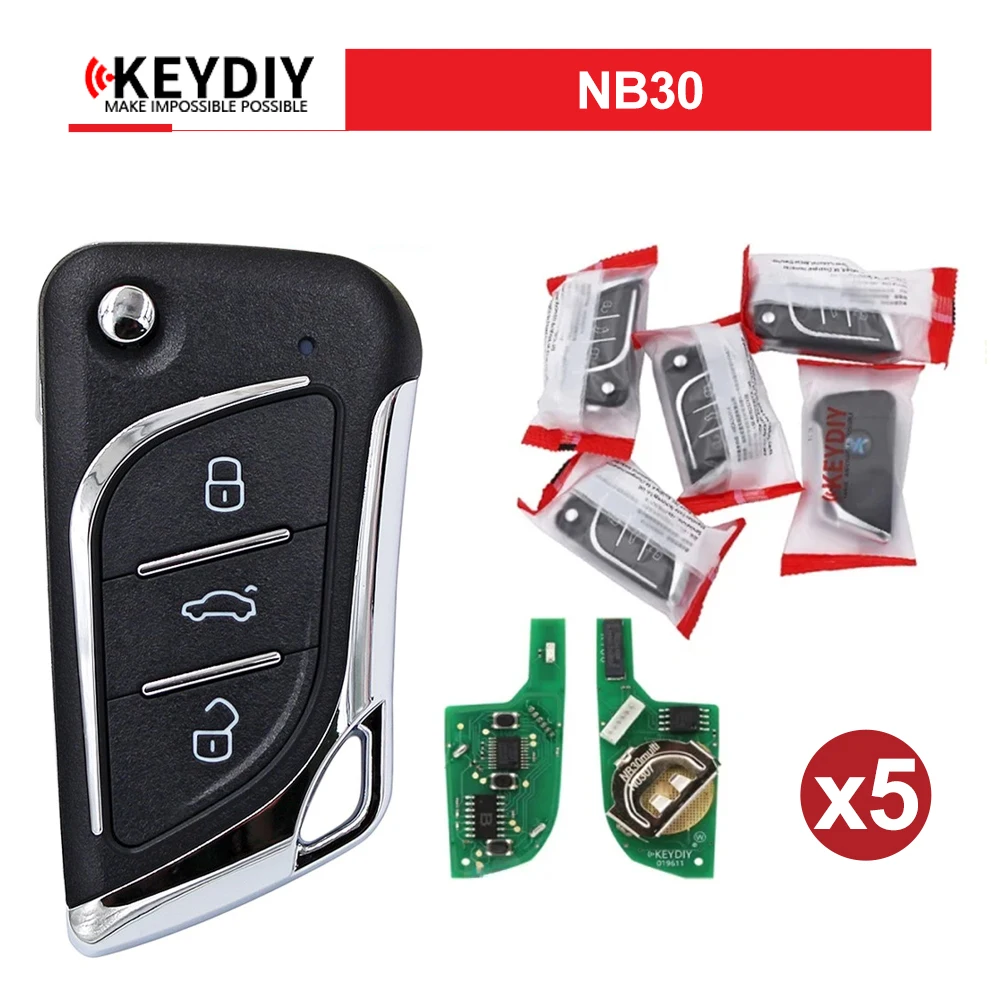 5pcs-KEYDIY-Remote-Car-Key-3-Buttons-NB30-Multi-functional-Universal ...