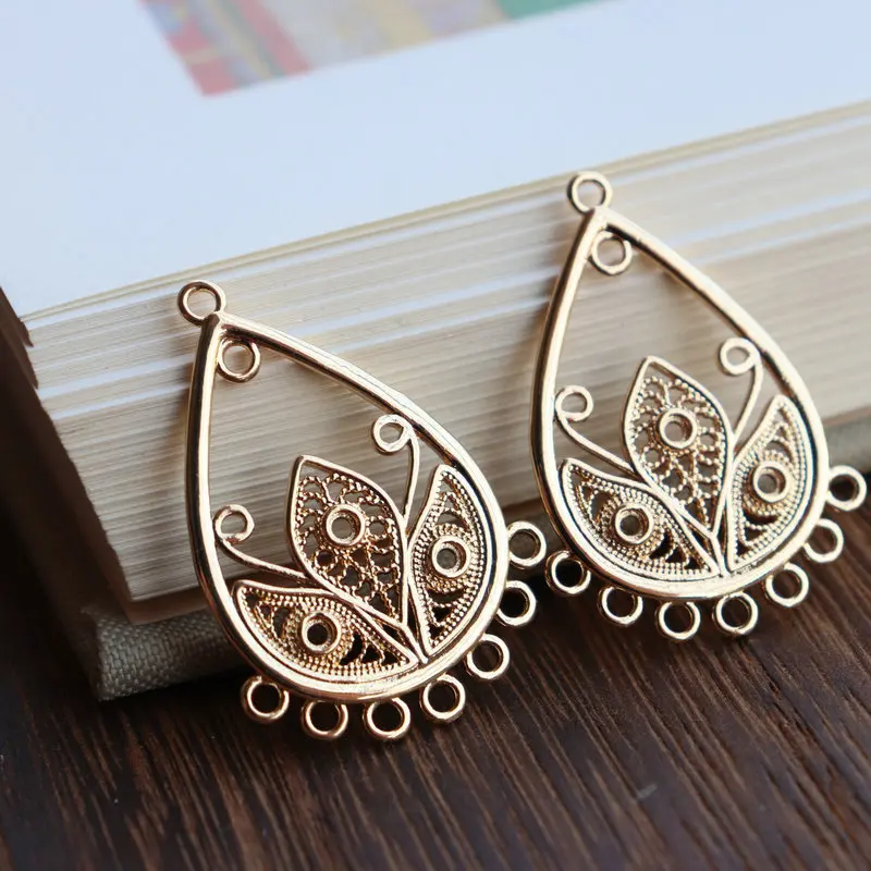 10pcs-lot-Copper-Bohemian-Hollow-Lace-Water-Drop-Charms-Connector-DIY ...