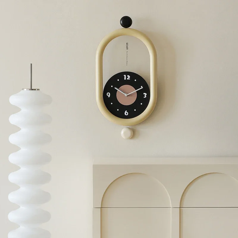 Non-Punching-Living-Room-Wall-Clock-Modern-Style-Swinging-Creative ...