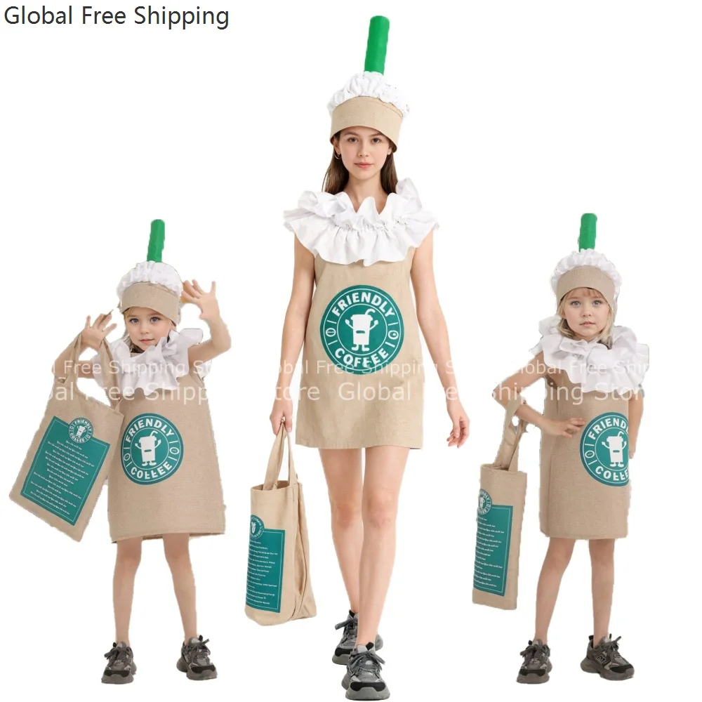 Halloween Costume Party Children's Food Costumes Family Cocoa Drinks ...