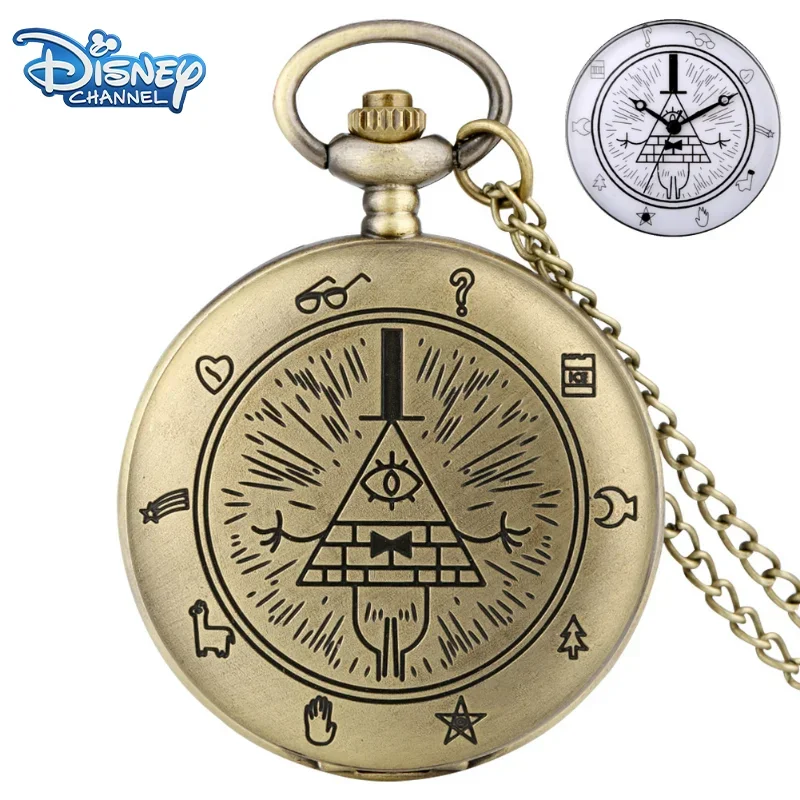 Disney Movie Gravity Fall Bill Cipher Time Gem Necklace Quartz Pocket ...