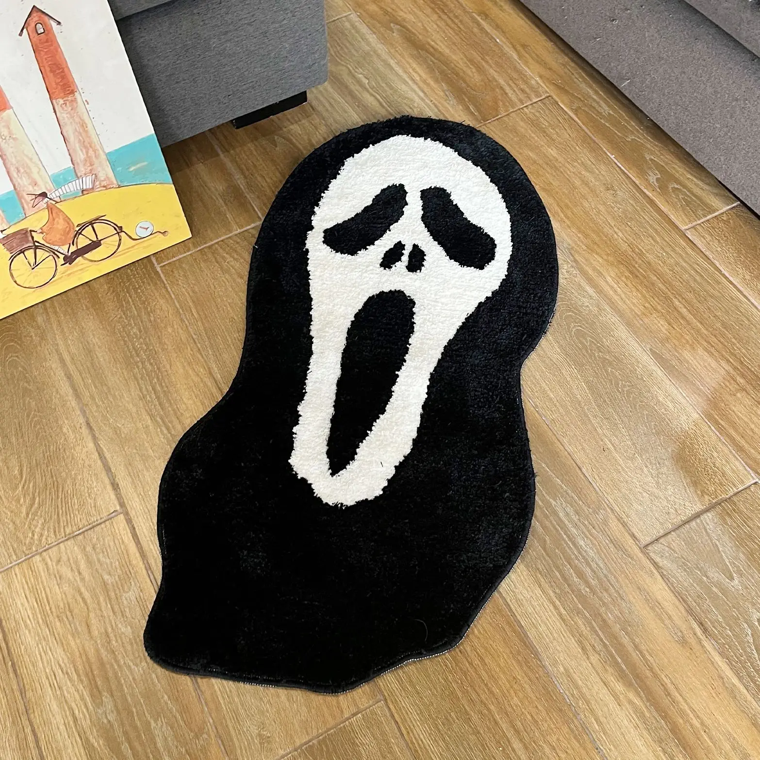 LAKEA-Halloween-Ghostface-Rug-Dread-Themed-and-Black-and-White-Colors ...