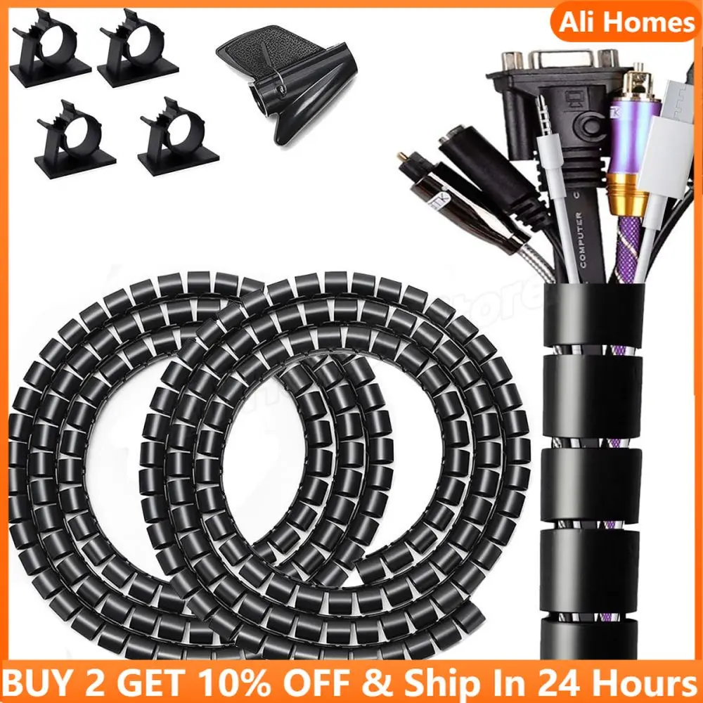 1-5-2-3M-Cable-Sleeve-Organizers-Spiral-Cable-Protector-Bundler ...