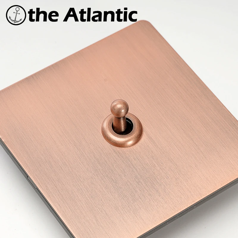 Red-Bronze-Metal-Panel-Retro-Light-Switch-France-EU-Power-Socket-With ...