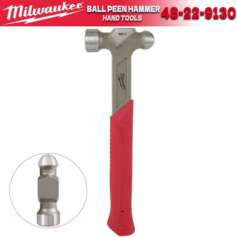 MILWAUKEE SHOCKSHIELD 16OZ Steel Ball Peen Hammer Milwaukee Hand Tools ...