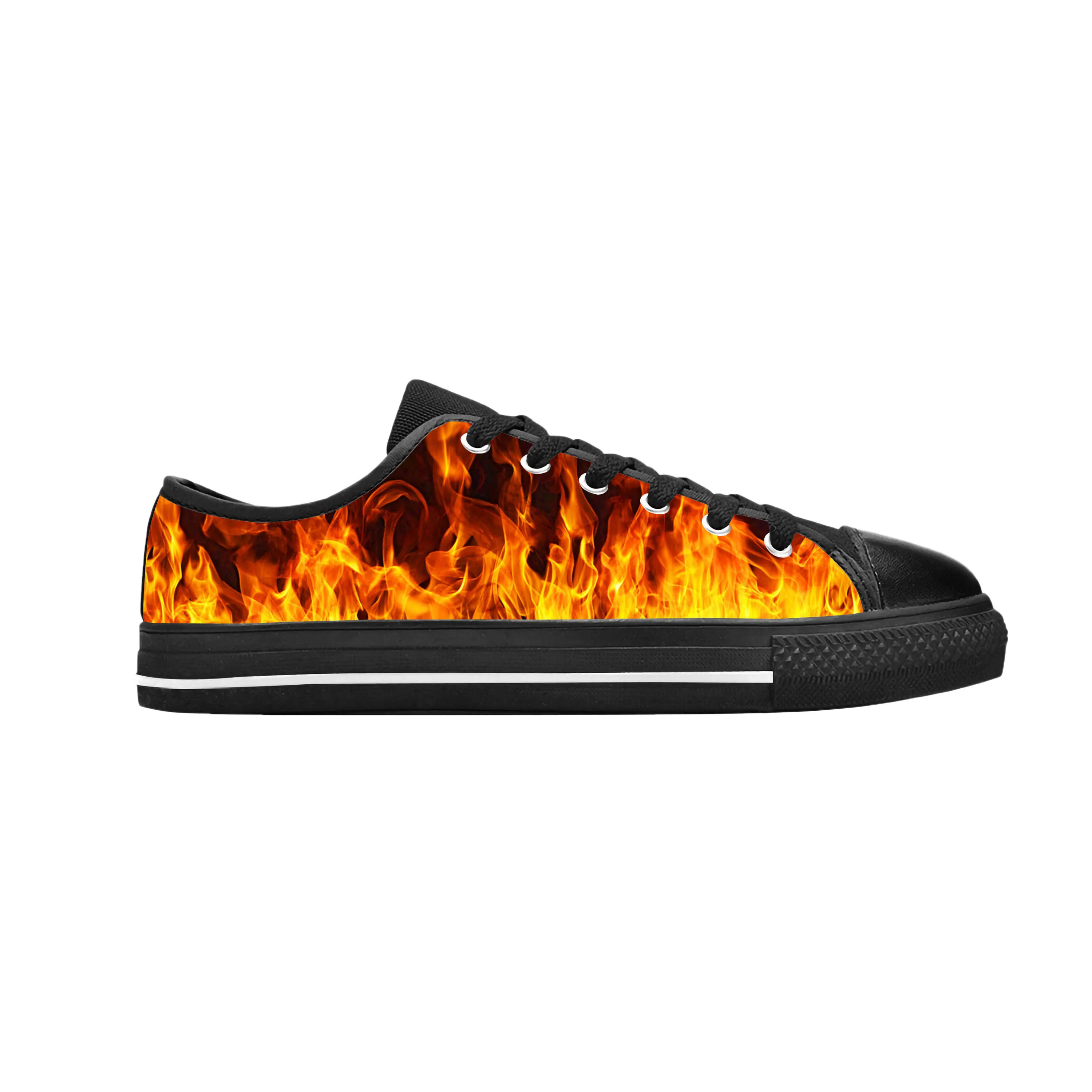 Fire-Flame-Flaming-Pattern-Anime-Cartoon-Fashion-Casual-Cloth-Shoes-Low ...