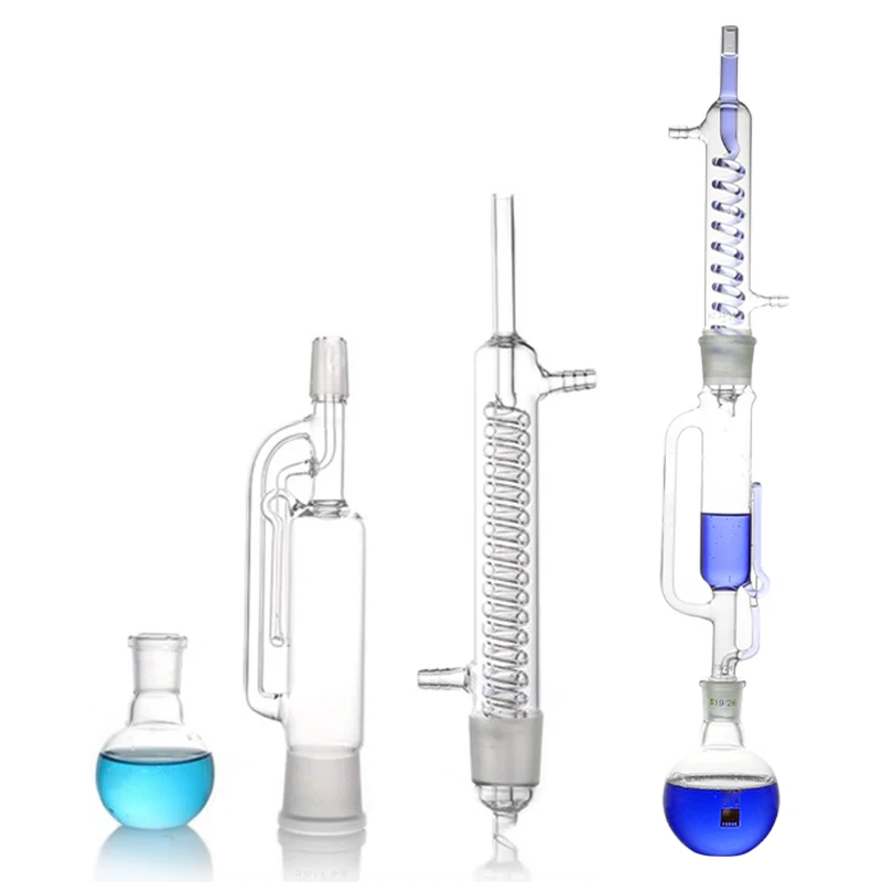 Snake-shaped fat extractor Soxhlet extractor glass complete set 60/150 ...