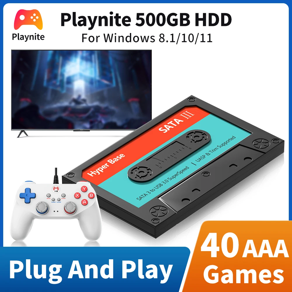 AAA Games Playnite Gaming HDD For PC/Laptop Portable Game Console For ...