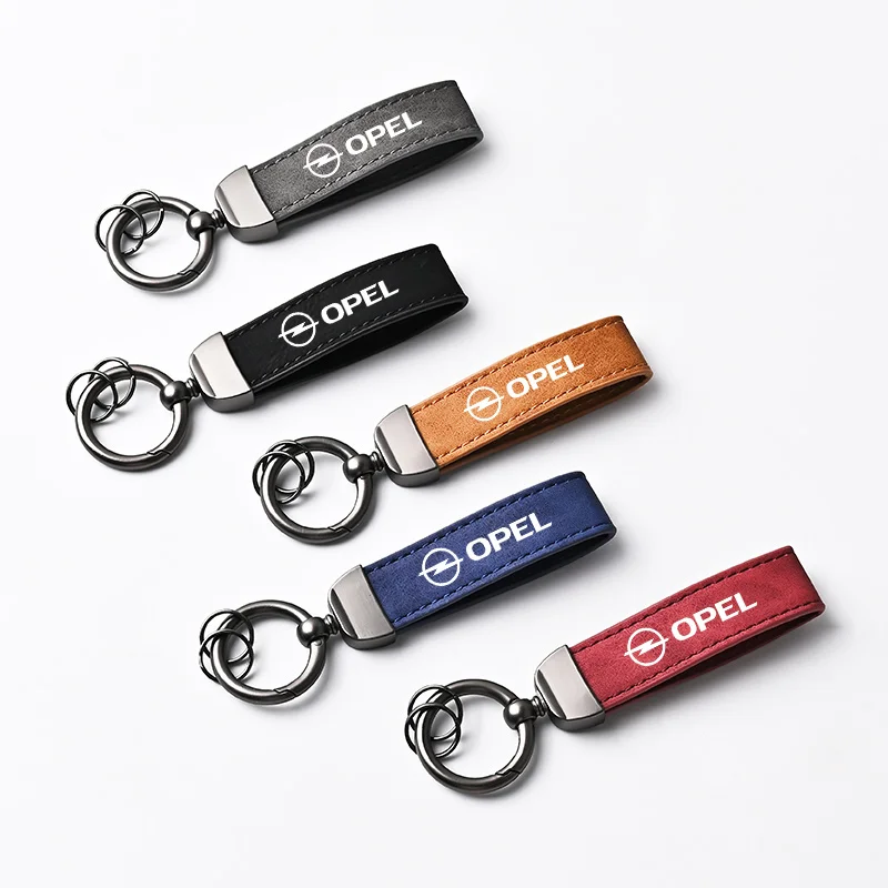 1PCS Suede Leather Car Keychain Keyring Key Ring Pendant For Opel Astra ...