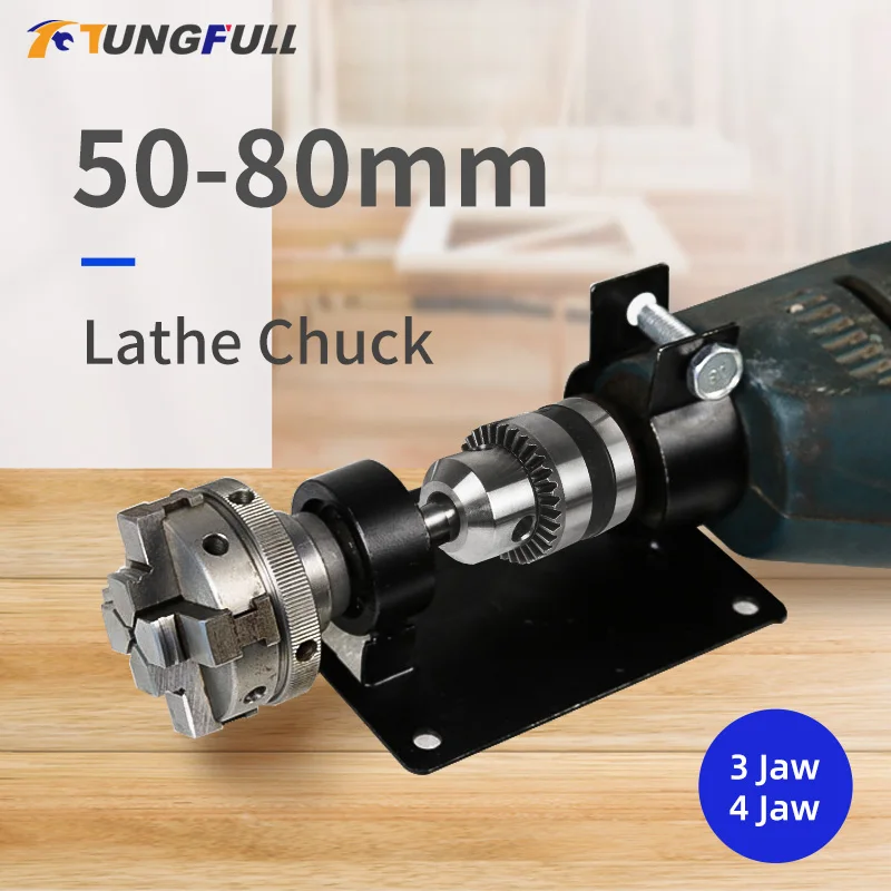 Lathe Chuck 3/4 Jaw Chuck Self-centering Diy Lathe Chuck Wood 50mm 65mm ...