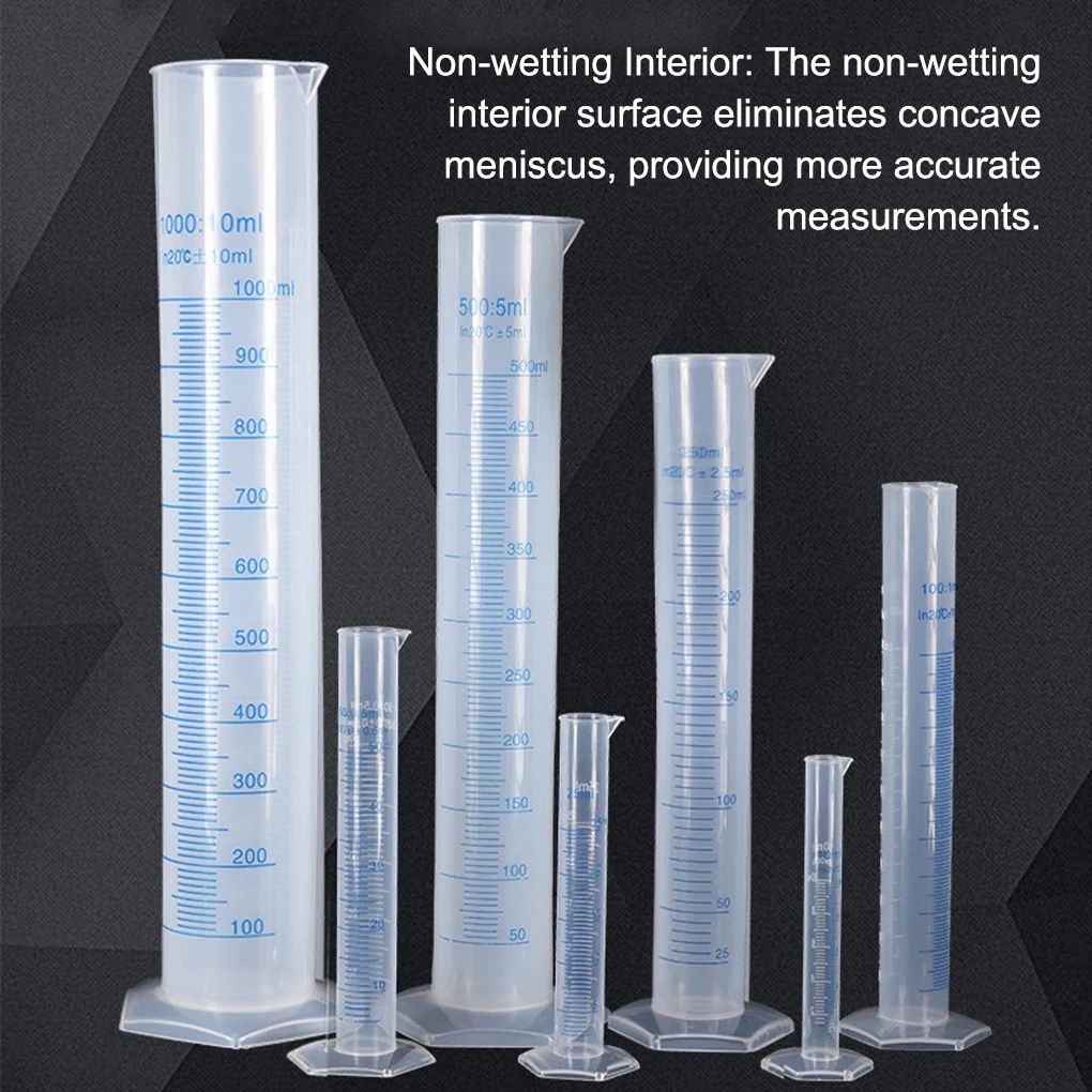 4pcs Plastic Graduated Cylinder Kitchen Laboratory Experiment Test ...