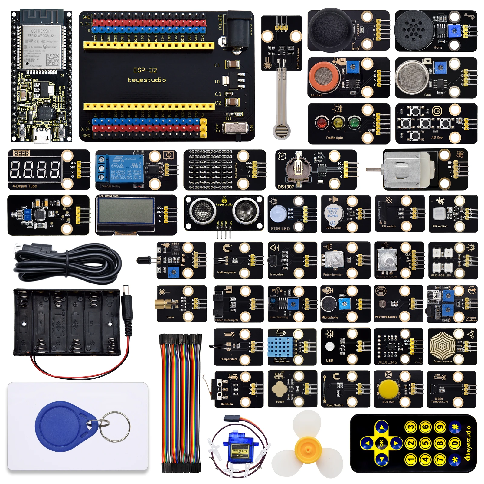 Keyestudio Kit de módulo de Sensor para adultos, 42 en 1, ESP32, Kit ...