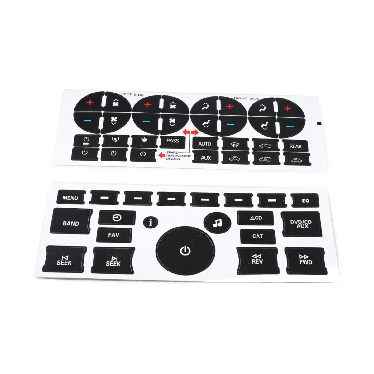 2-Sheets-AC-Control-Radio-Dash-Button-Repair-Kit-Sticker-for-Decals ...
