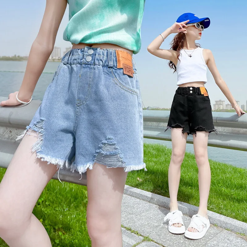 High Waisted Denim Shorts For Girls