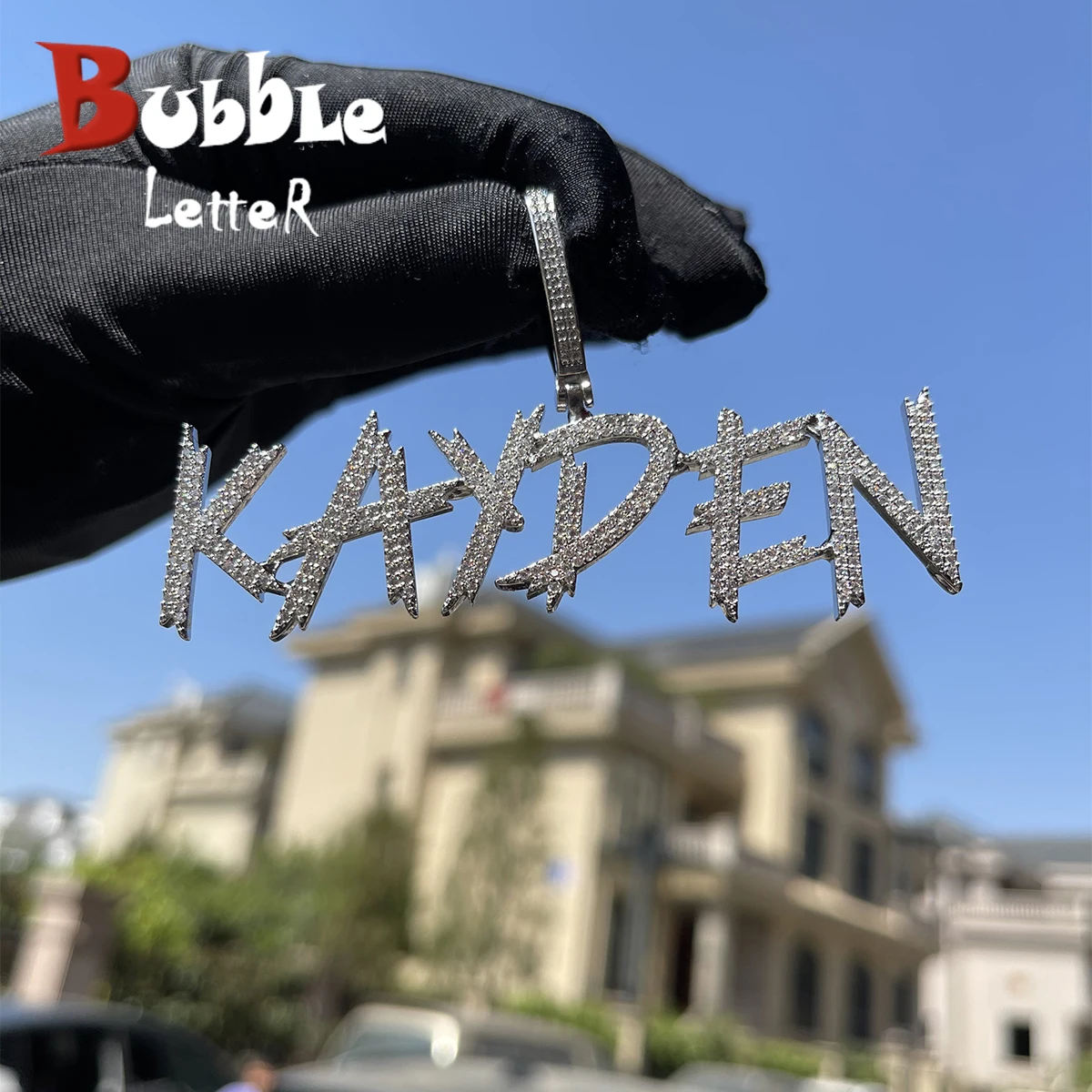 Z Custom Bubble Letter Necklace | Custom Bubble Letter Name Chain ...