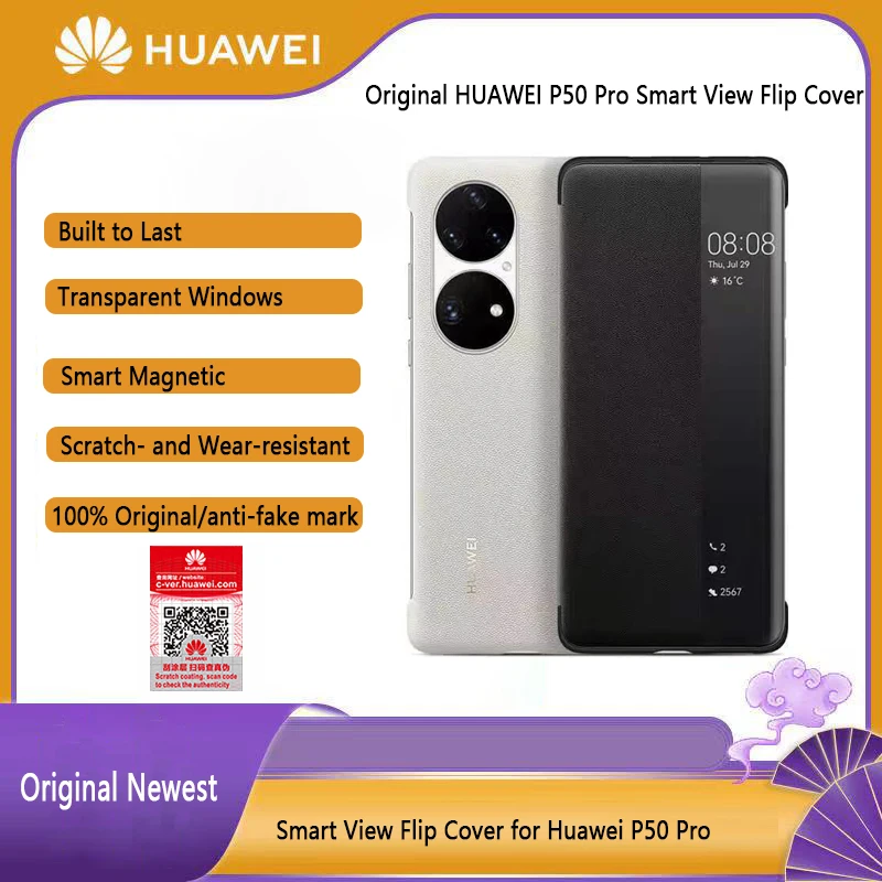 HUAWEI-funda-inteligente-P50-Pro-para-tel-fono-m-vil-carcasa-magn-tica ...