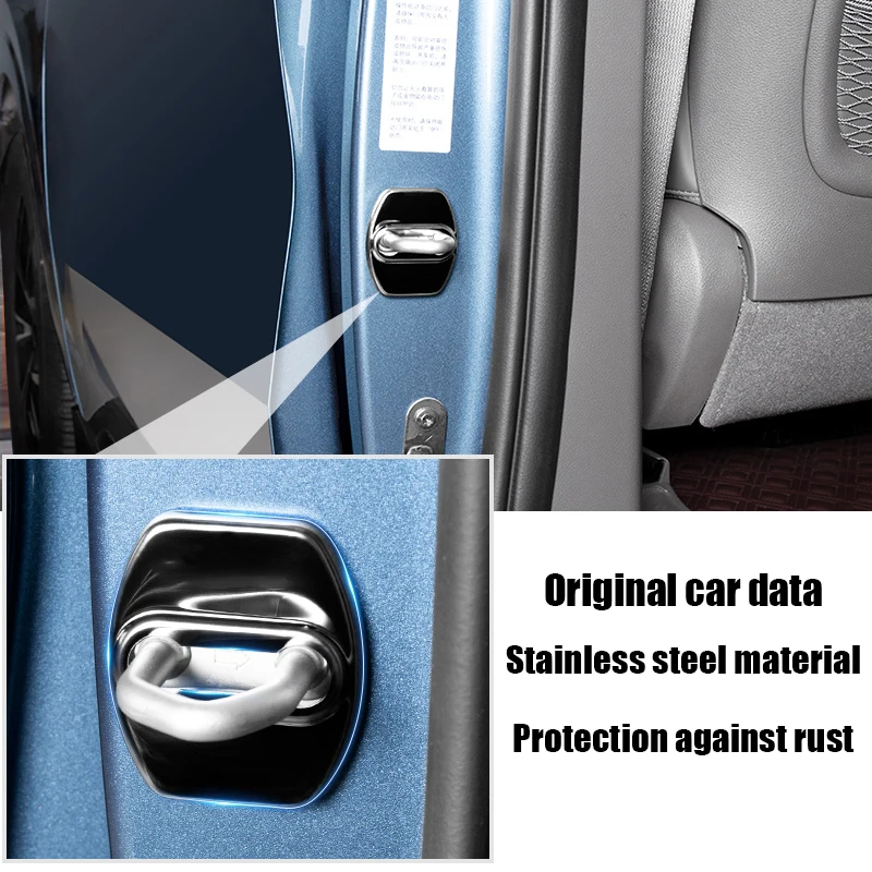 Car Door Lock Buckle Stainless Steel Protective Cover Anti-rust ...
