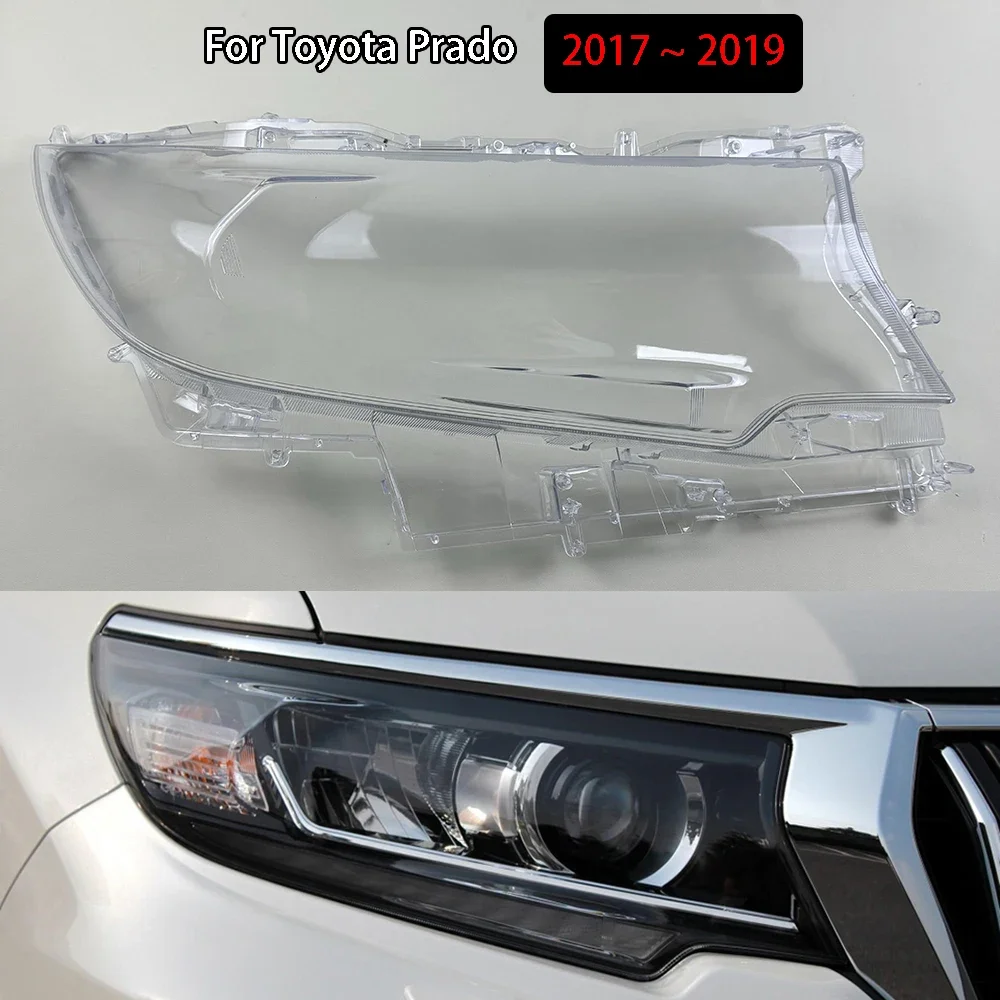 For Toyota Prado 2017 2018 2019 Left Right Transparent Headlight Lens ...