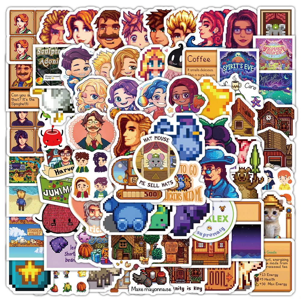 10-30-50-100pcs-Stardew-Valley-Stickers-Kawaii-Cartoon-Graffiti-Decals ...