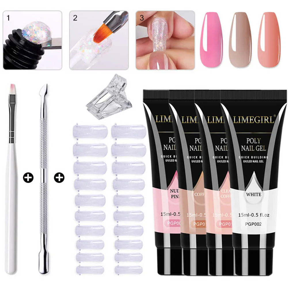 5pcs/set Nail Extend Gel Set Nail Builder Glue Quick Extension Gel ...