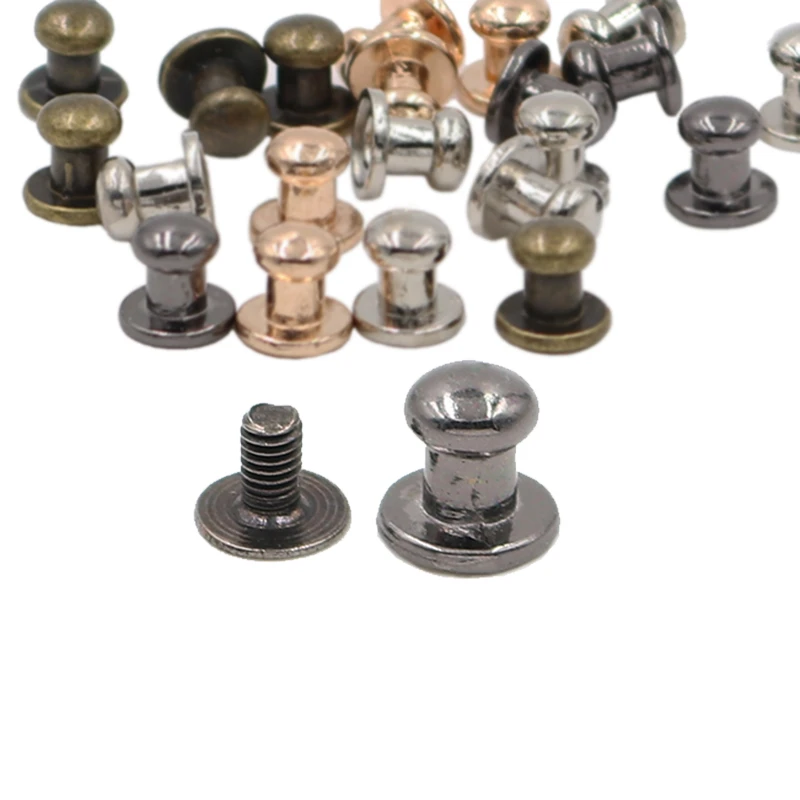 6*8mm 100set Button Studs Rivet Metal Screw Back Spots For Leathercraft ...