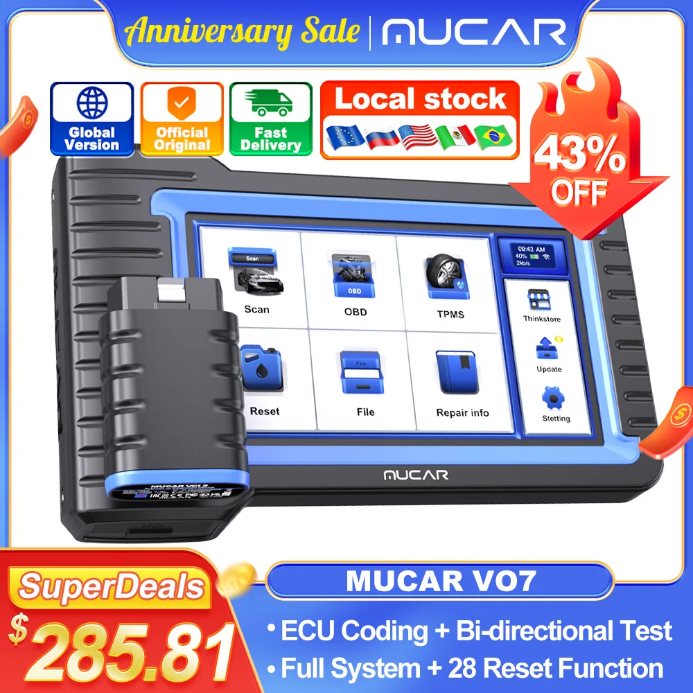 MUCAR|MUCAR VO7 Professional OBD2 Scanner Car Full System Diagnostic ...