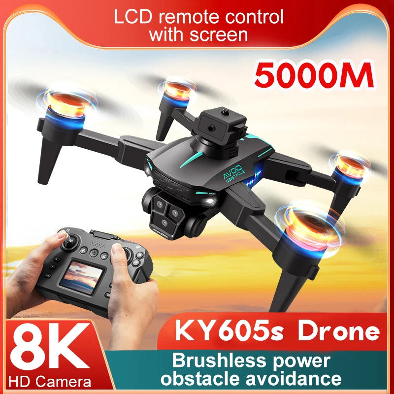 New-KY605S-Drone-with-screen-8K-Wide-Angle-Professinal-Three-Camera ...