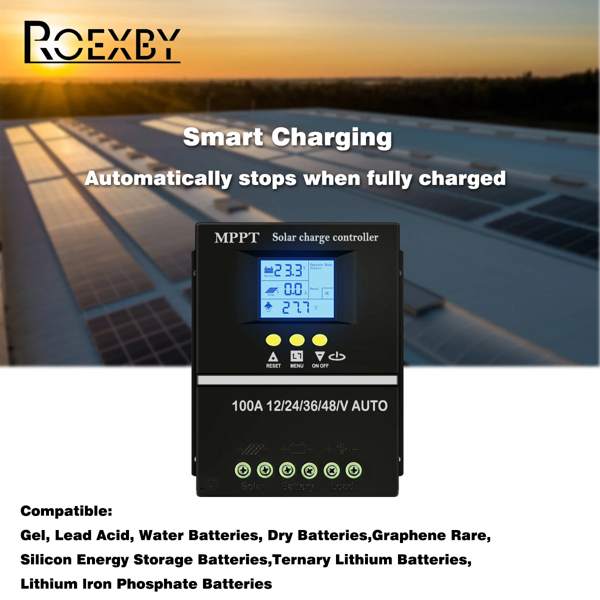 MPPT/PWM Solar Charge Controller 100A/80A 12V/24V/36V/48V Auto Solar PV ...