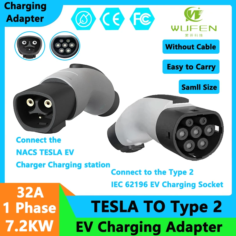 TPC-Tesla-to-Type-2-Adapter-Electric-vehicle-Charger-32A-7KW-250v-EVSE ...