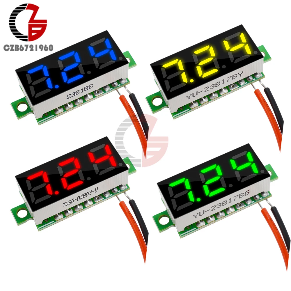 0.28 inch DC 12V Mini LCD Digital Voltmeter Voltage Meter Panel Car ...