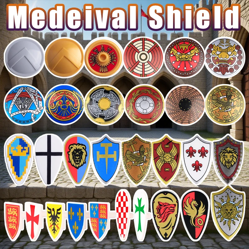 Medieval Soldier Figures Shields Accessories Building Blocks Military ...
