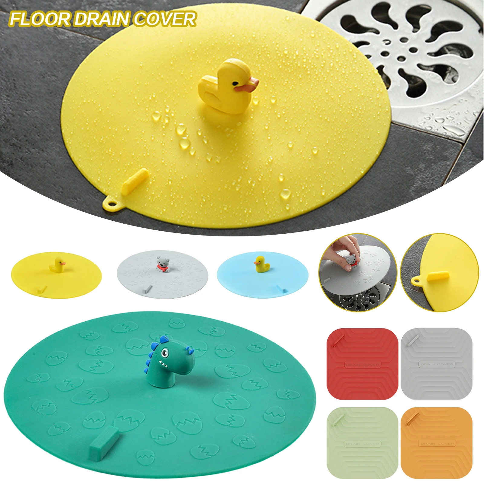 Cartoon Silicone Floor Drain Cover Deodorant Sink Plug Anti-Clogging ...
