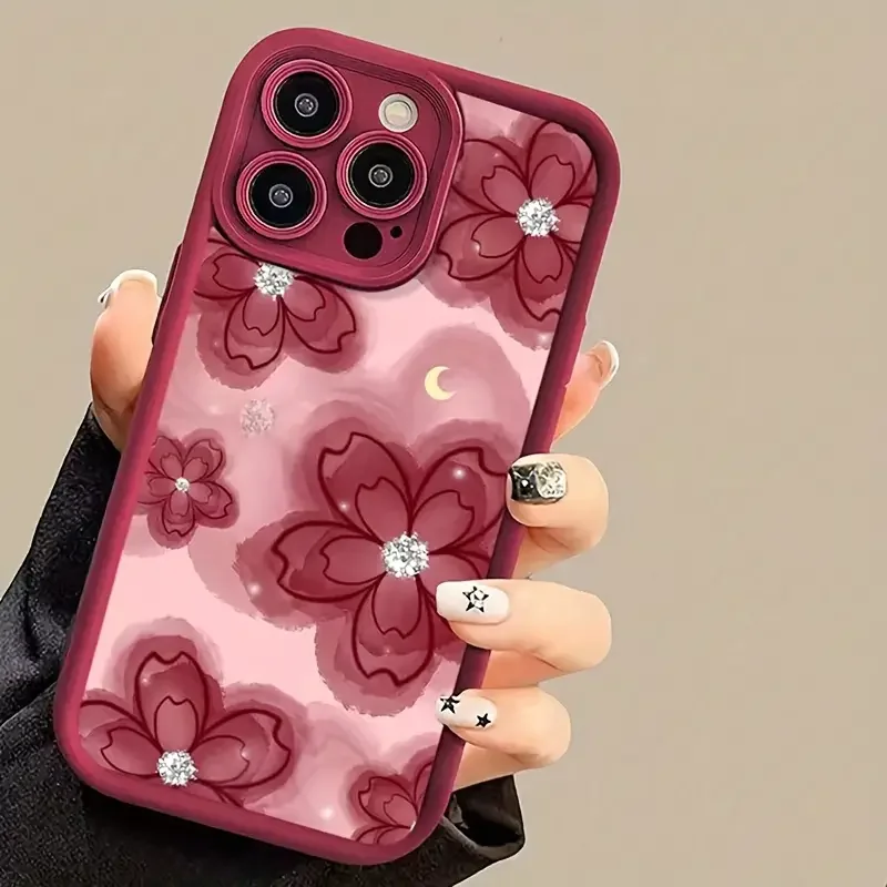 Elegant-Floral-Red-Bamboo-Gradient-Floral-Tpu-Case-For-IPhone-7-8-SE2 ...