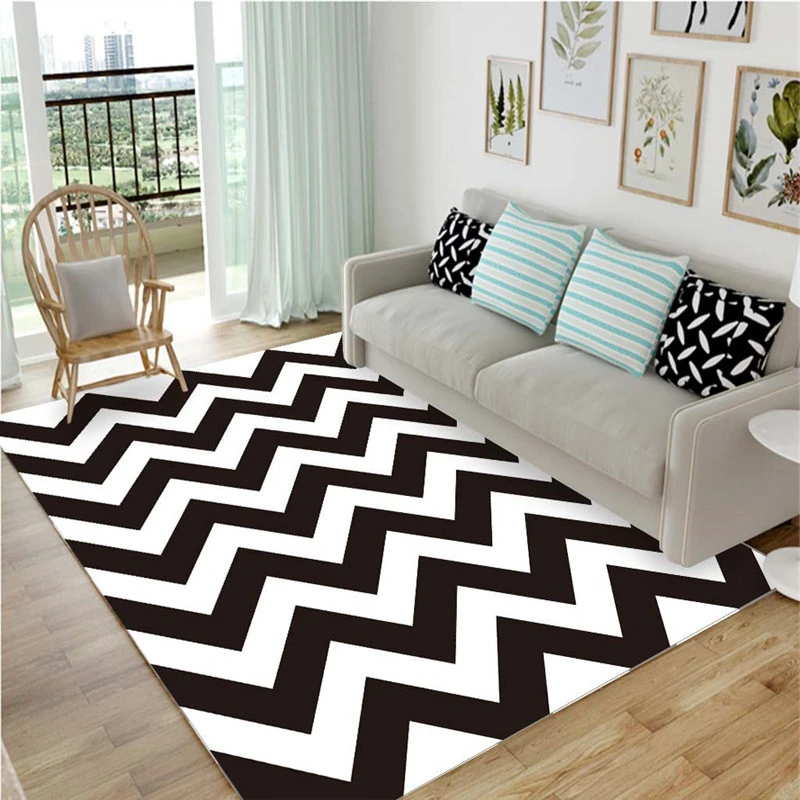 Simple-Black-and-White-Line-Home-Decoration-Living-Room-Carpet-Bedroom ...