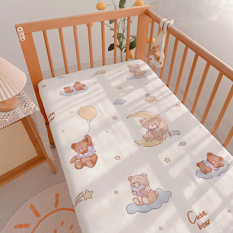 Infant Toddlers Newborn Baby Crib Fitted Sheet Cotton Cartoon Printing