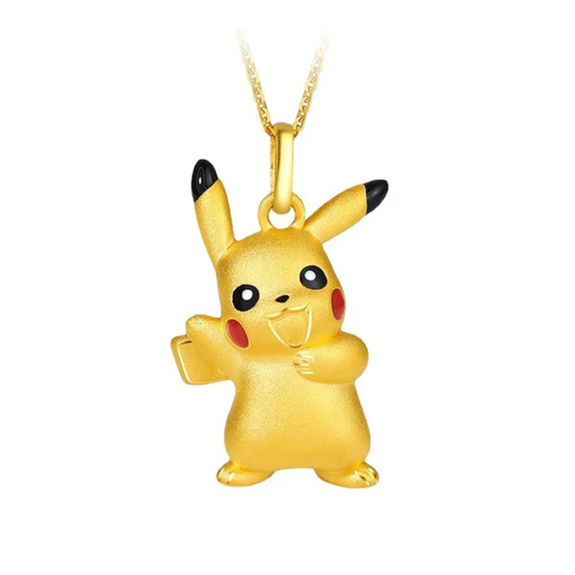 Collar de Anime de Pokémon, colgante de Pikachu Kawaii, figura 3D de ...