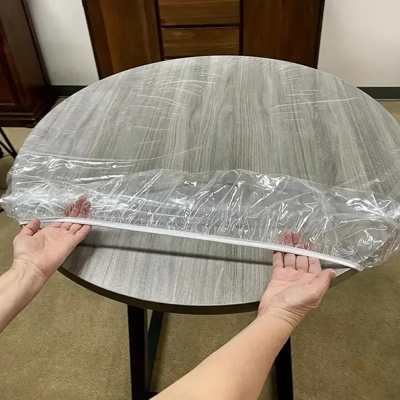 Multipurpose Round Transparent Pvc Elastic Table Cloth Dining-table ...