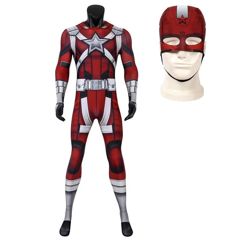 Red Guardian Cosplay Jumpsuit Mask Men Black Widow Captain Cosplay ...