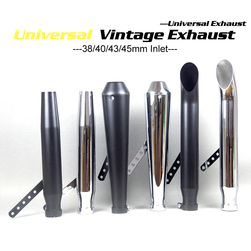 Universal-Motorcycle-Exhaust-Muffler-Retro-Vintage-Classic ...