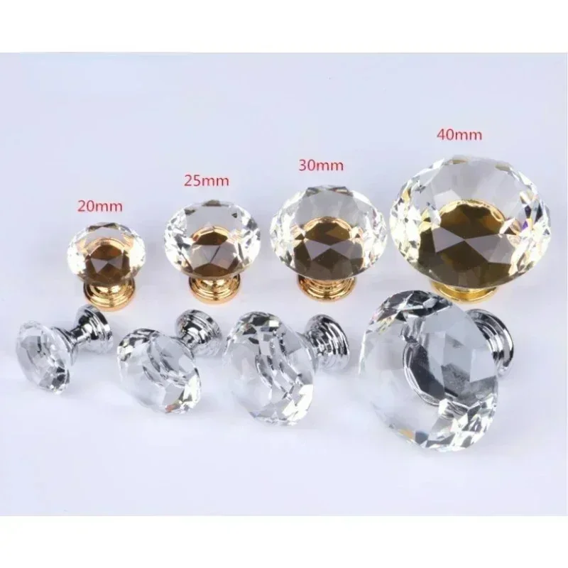 Gold-Base-Diamond-Shape-Design-Crystal-Glass-Knobs-Cupboard-Pulls ...