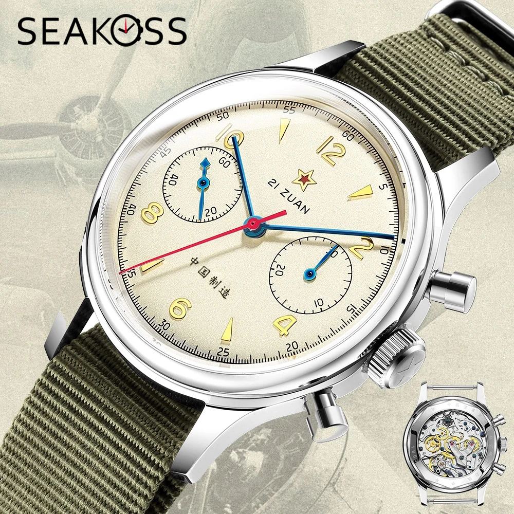 SEAKOSS 40mm Goose Men 1963 Chronograph Original ST1901 Seagull ...