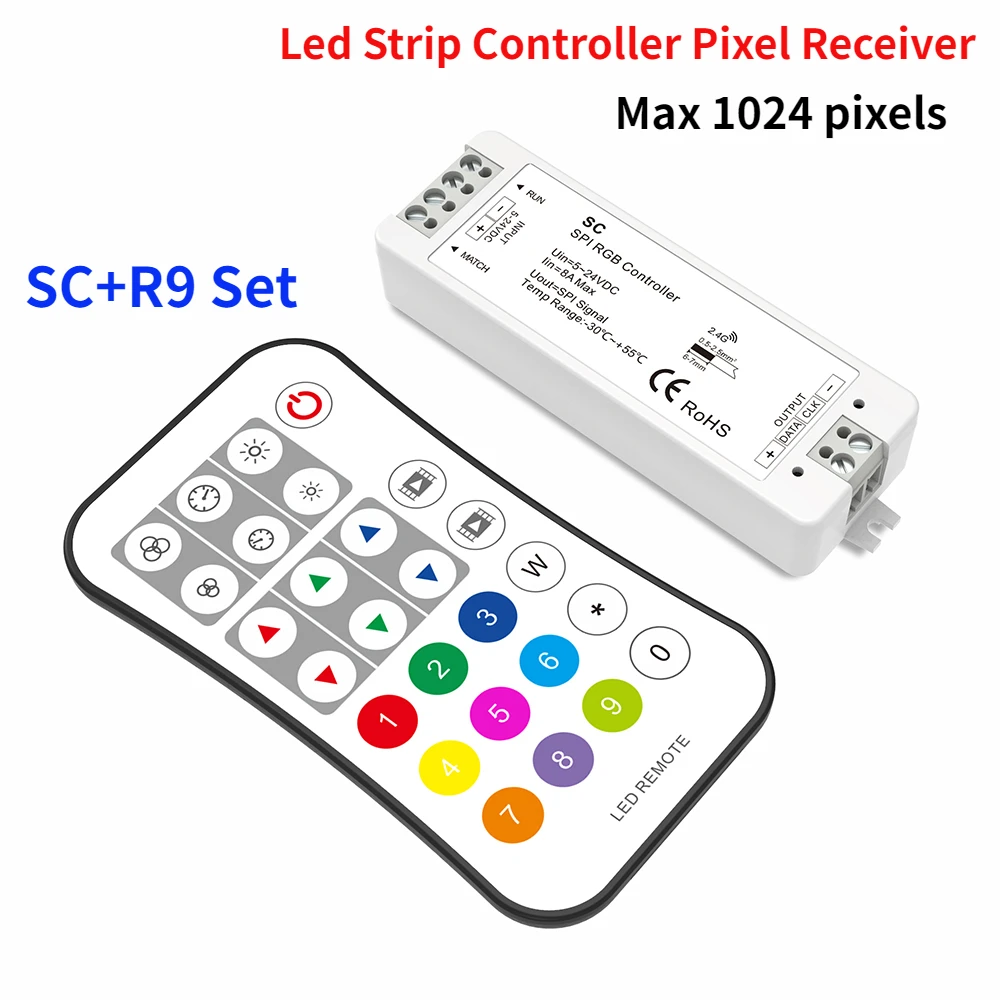 SC-R9-Set-Skydance-5-24V-DC-RF-SPI-Led-Strip-Controller-Pixel-Receiver ...