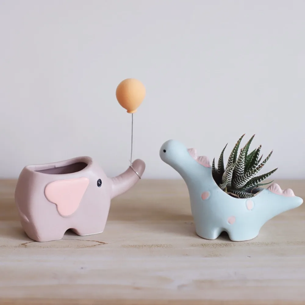 Creative-Shape-Plant-Pot-Ceramic-Pots-for-Cartoon-Flowers-Elephant ...