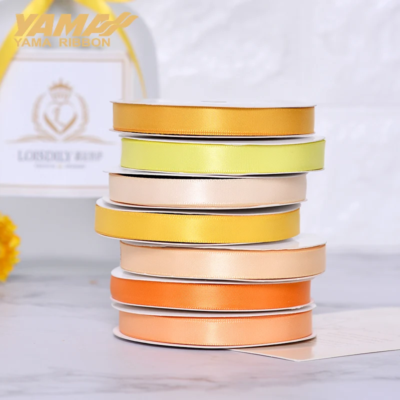 YAMA-Ribbons-5mm-300yards-lot-Single-Face-Satin-Ribbon-Gold-Yellow-for ...