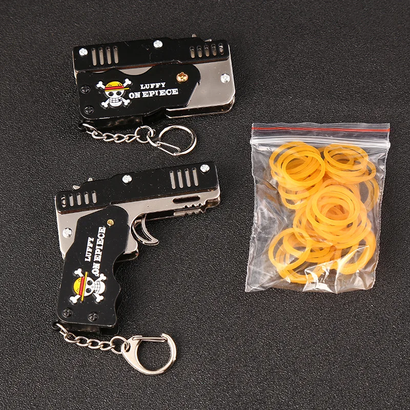 Animes-Pirate-King-Gun-Toy-Folding-Rubber-Pistol-Cartoon-Gun-Keychain ...