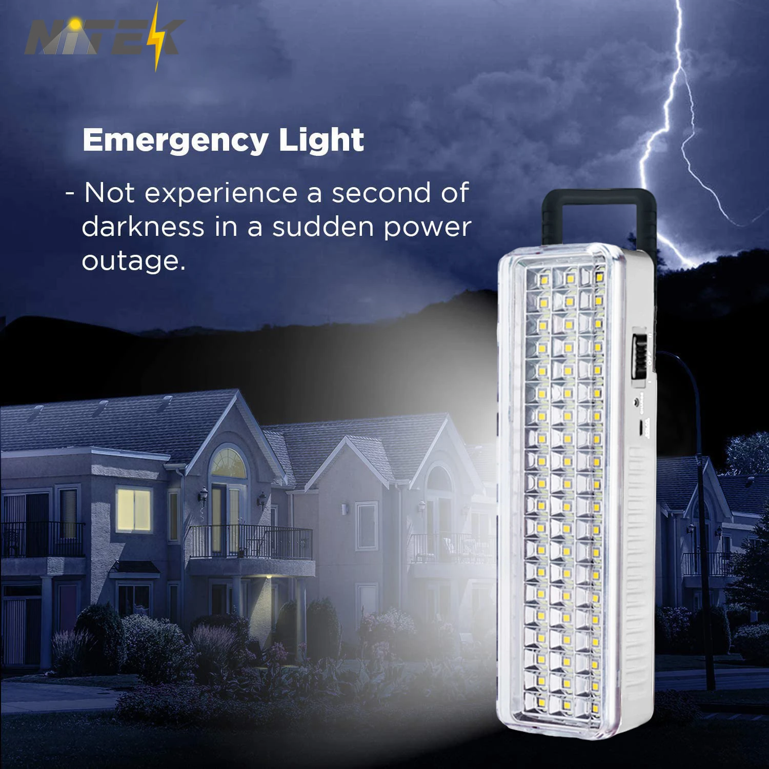 LED Emergency Light Portable Wall Mounted Rechargeable Automatic ...