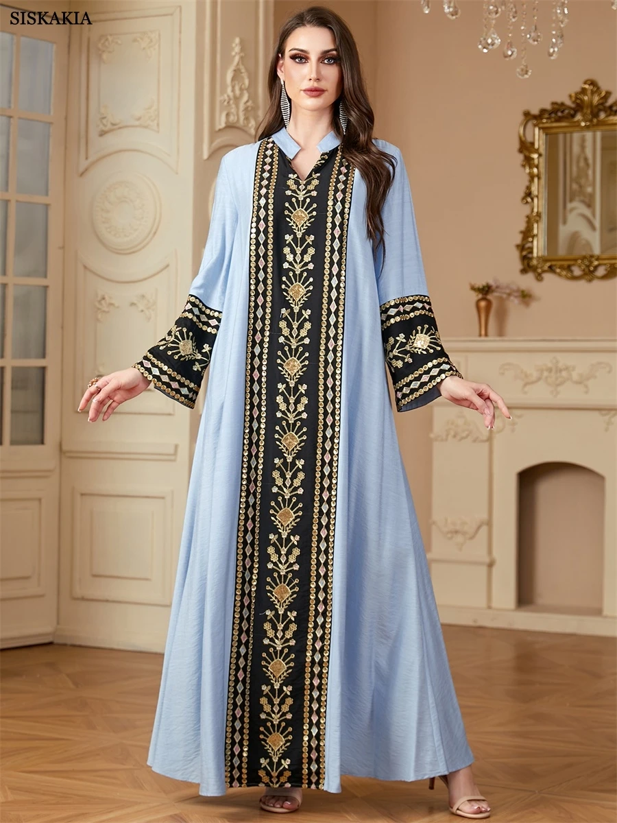 Siskakia-Ramadan-Dubai-Patchwork-Abaya-Floral-Embroidery-Kaftan ...