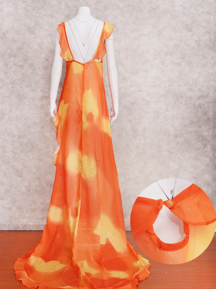 Sexy Low-cut Hollow Out Y2K Style Backless High Slit Front Short Back ...