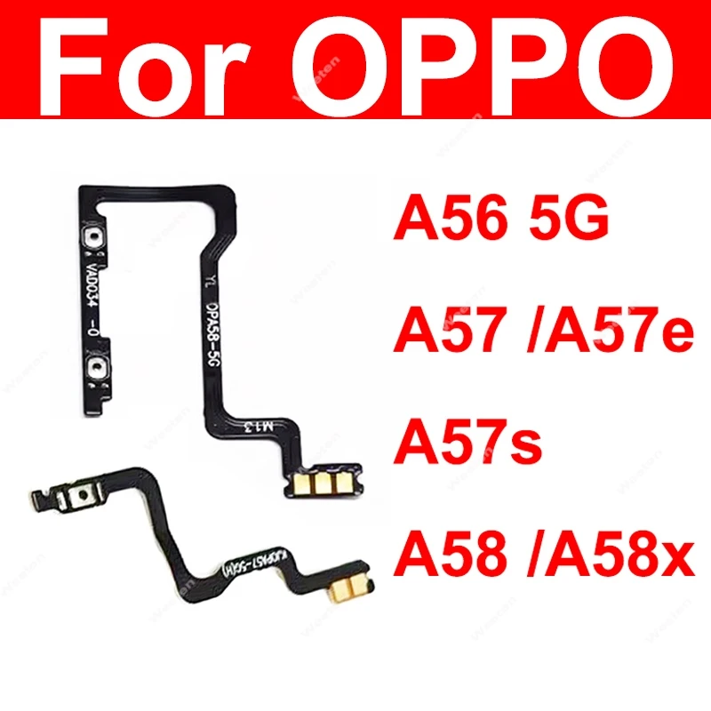 Power Volume Flex For OPPO A56 A57 A57e A57s A58 58X 4G 5G ON OFF Power ...